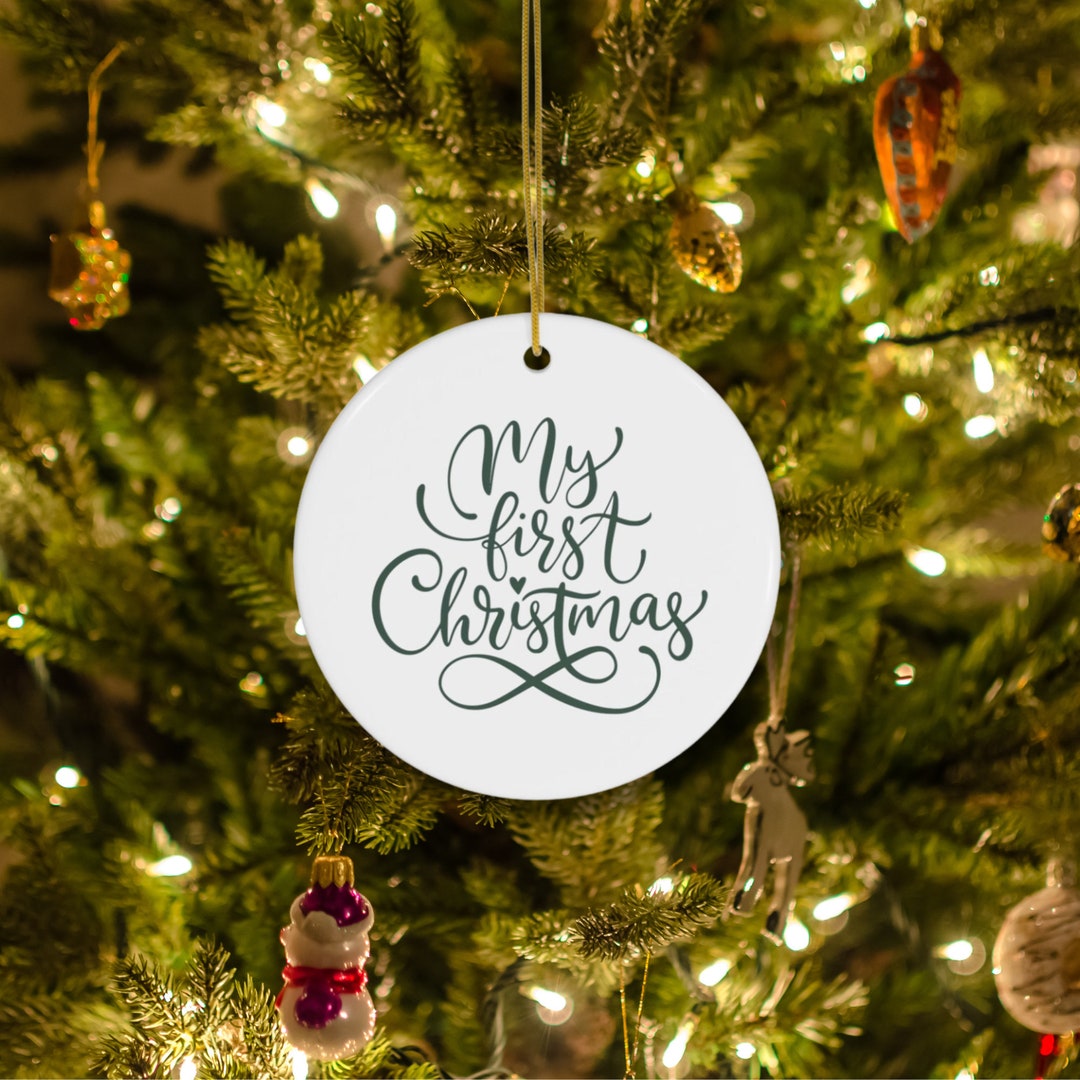 My First Christmas Ceramic Ornament Baby's First - Etsy