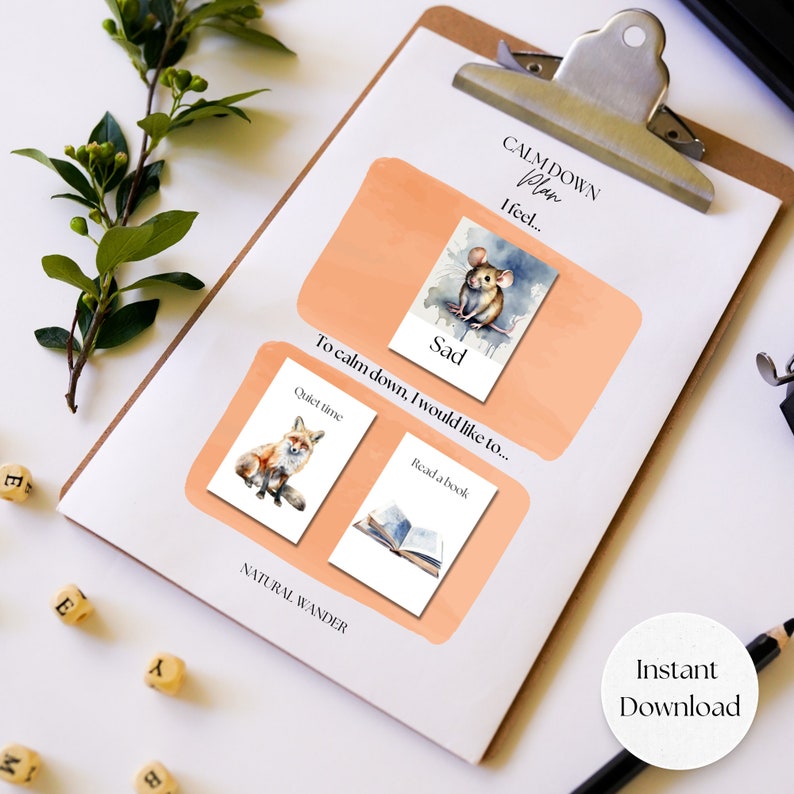 Calm Down Corner Kit, Instant Download, Printable Watercolor for Kids ...