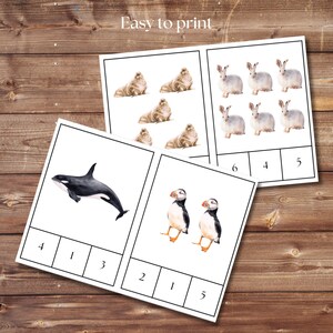 Artic Animal Counting Cards, 10 Printable, Instant Download, Math Game ...