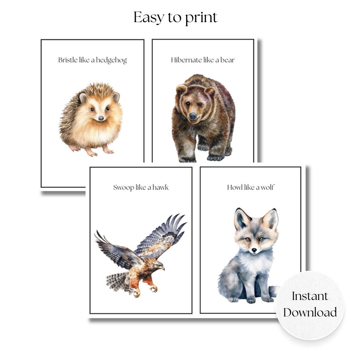Movement Cards for Kids, 20 Printable, Instant Download, Winter Game ...