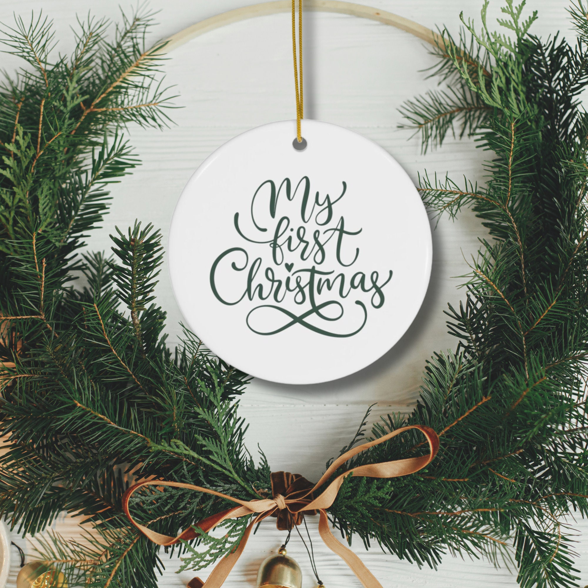 My First Christmas Ceramic Ornament Baby's First - Etsy