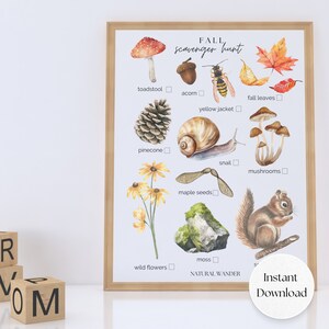 Fall, Scavenger Hunt, Printable, Instant Download, Watercolor, Get ...