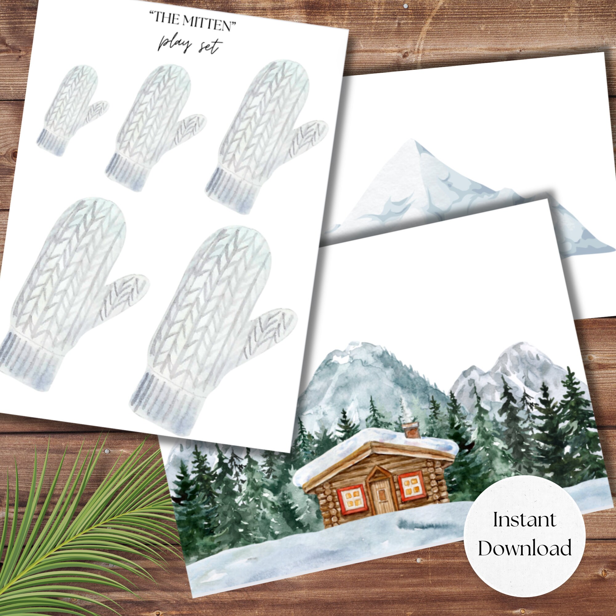 The Mitten Story Play Set, Ukrainian Folk Tale, Printable Story Game ...