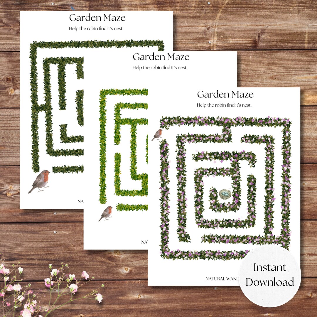 Spring Maze Game, 10 Mazes, Montessori Activity, Hands-on Kids Activity ...