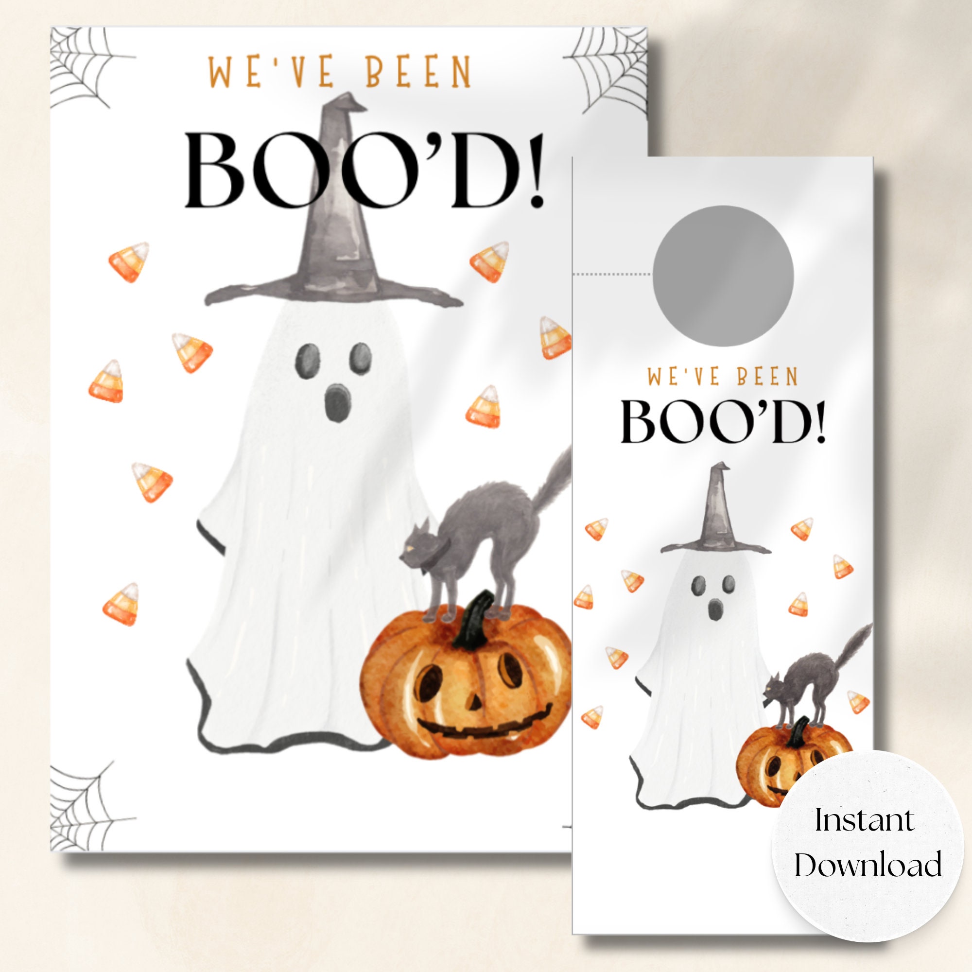 BOO'D Halloween Bundle, Printable Instant Download Watercolor for Kids ...