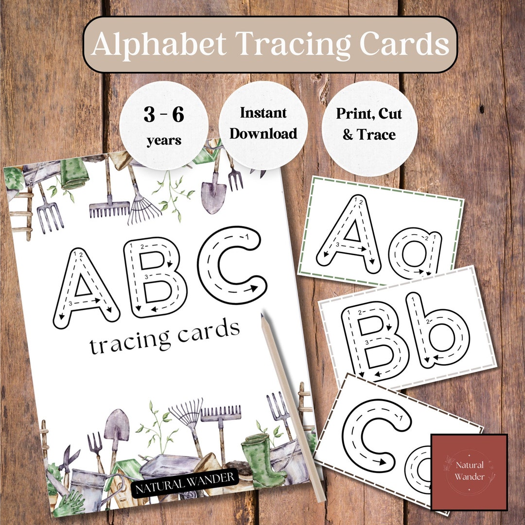 ABC Tracing Cards, Montessori Activity, Hands-on Kids Activity, Pre ...
