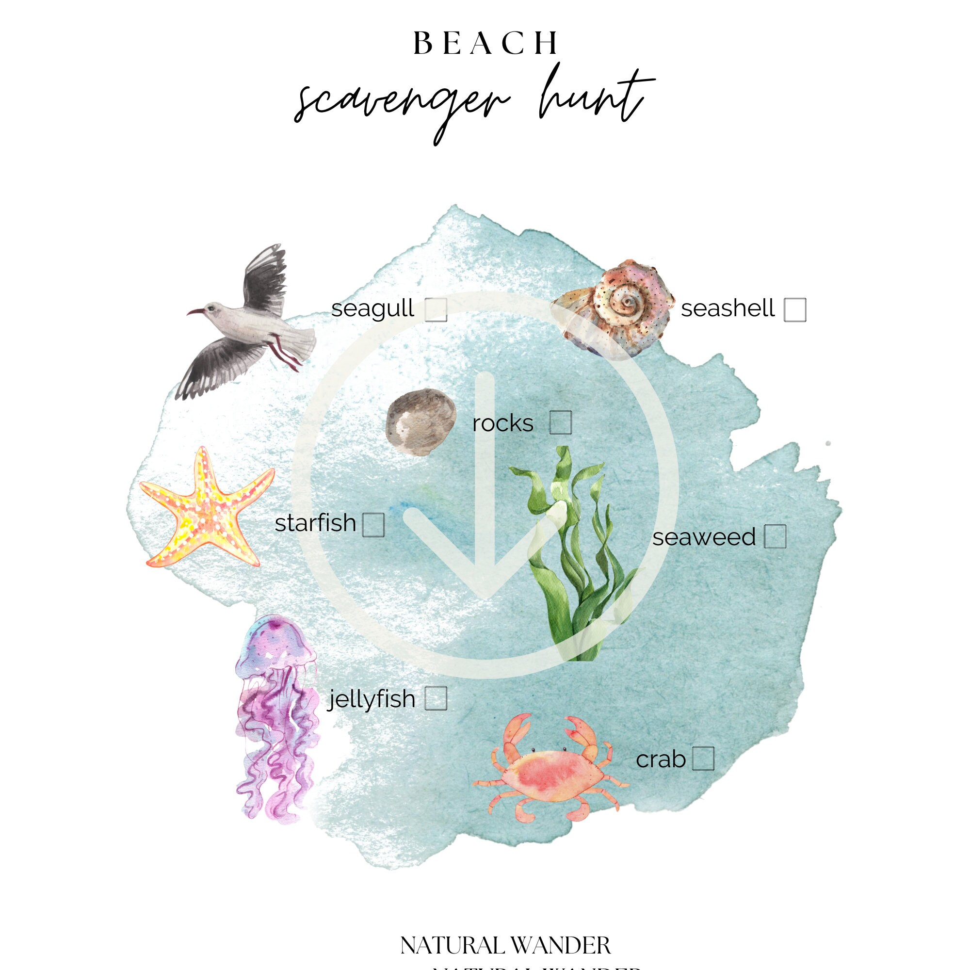Beach Day Scavenger Hunt Printable Instant Download - Etsy