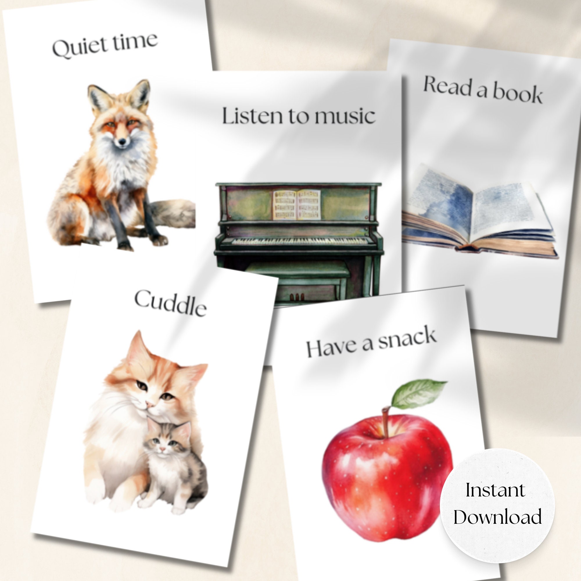 Calm Down Corner Kit, Instant Download, Printable Watercolor for Kids ...