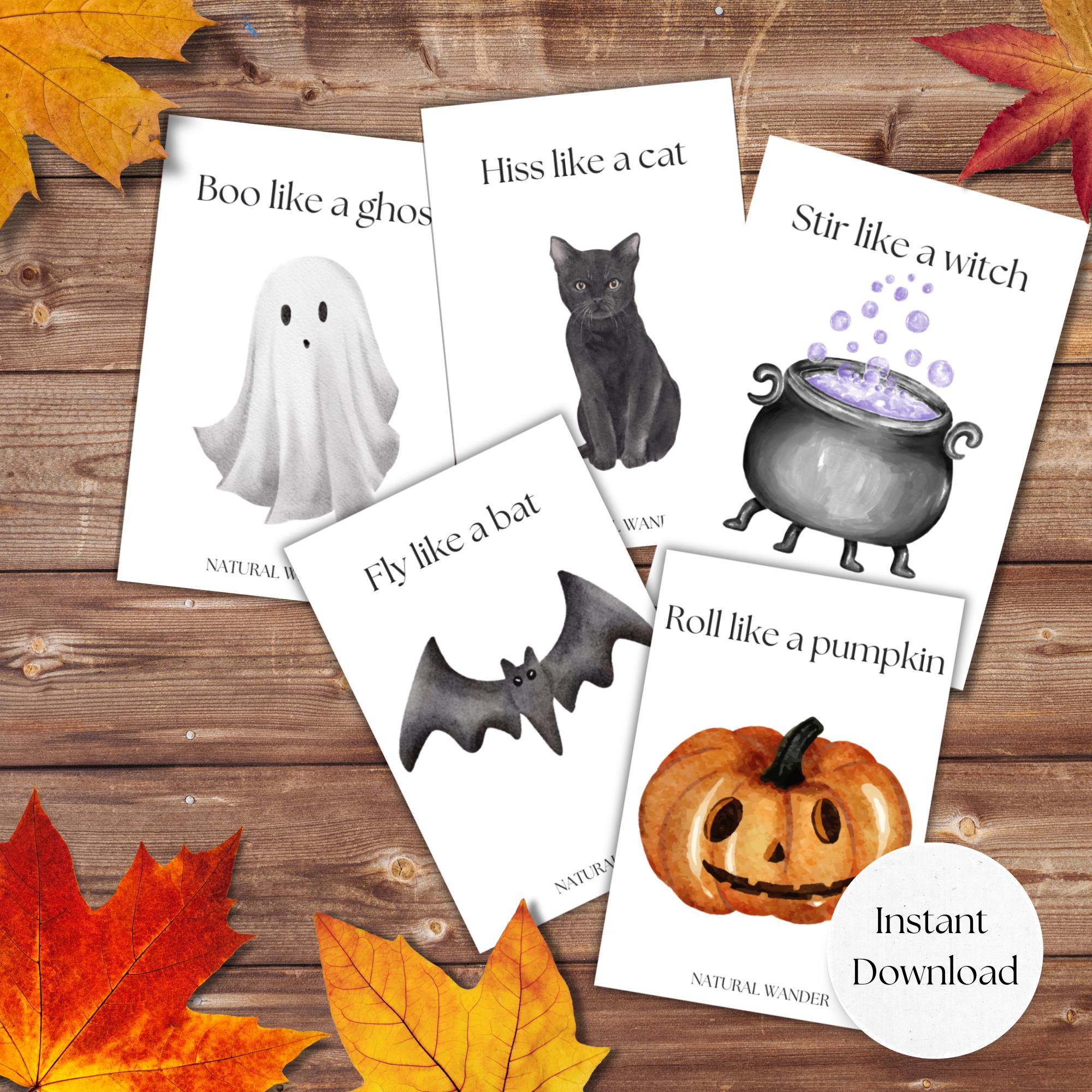 Halloween, Movement Cards, Printable, Instant Download, Homeschool ...