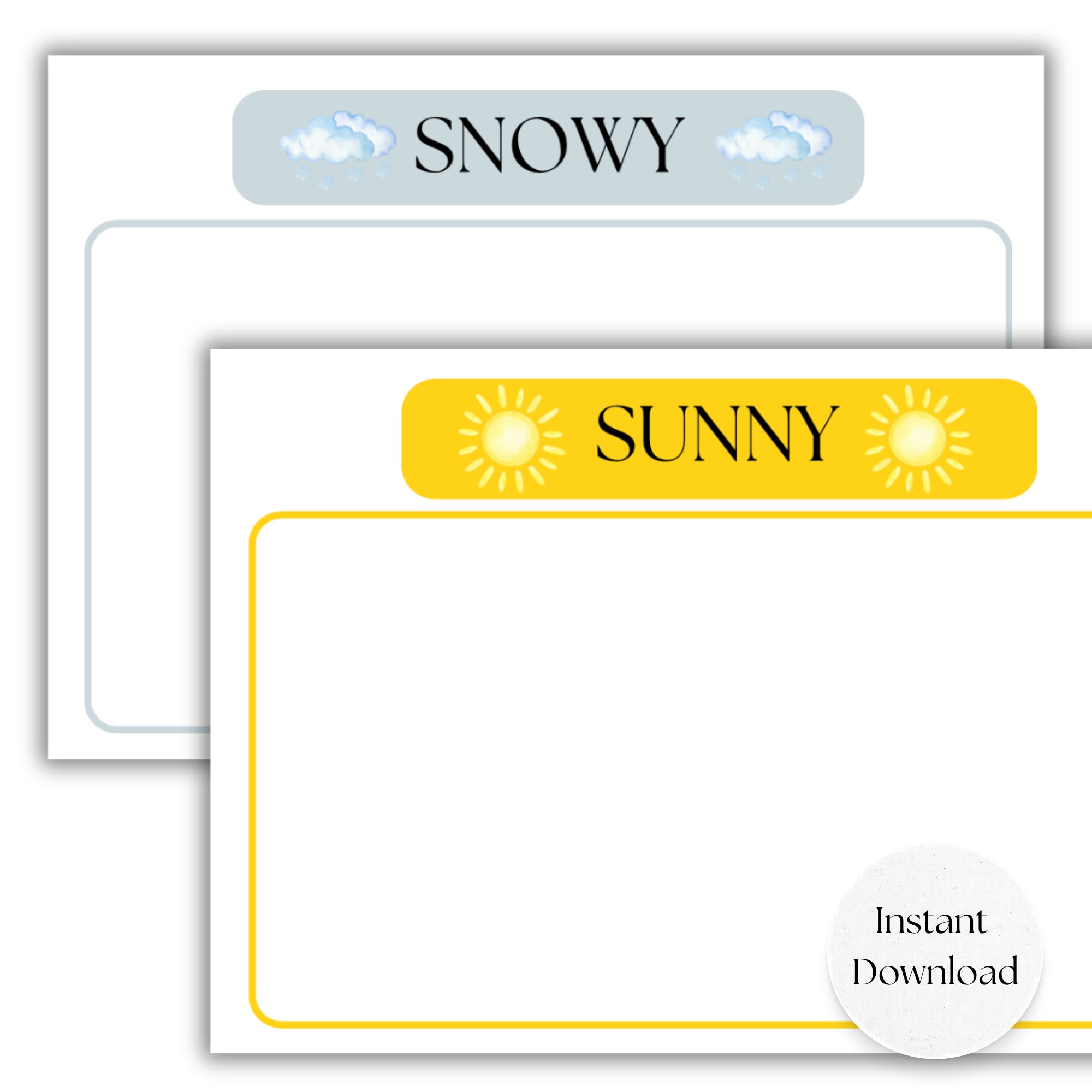 Weather Printable Activities Bundle, Instant Digital Download ...