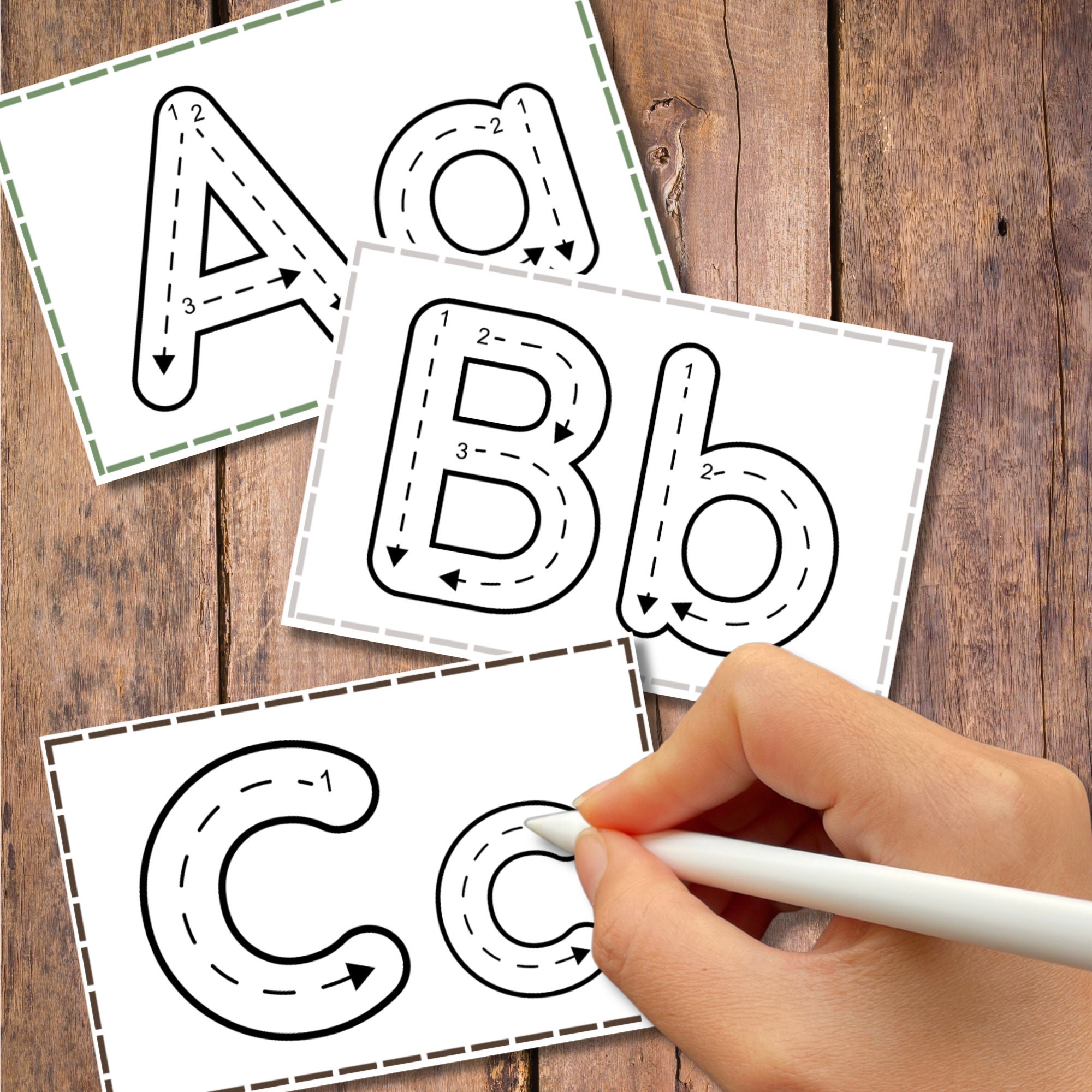 ABC Tracing Cards, Montessori Activity, Hands-on Kids Activity, Pre ...