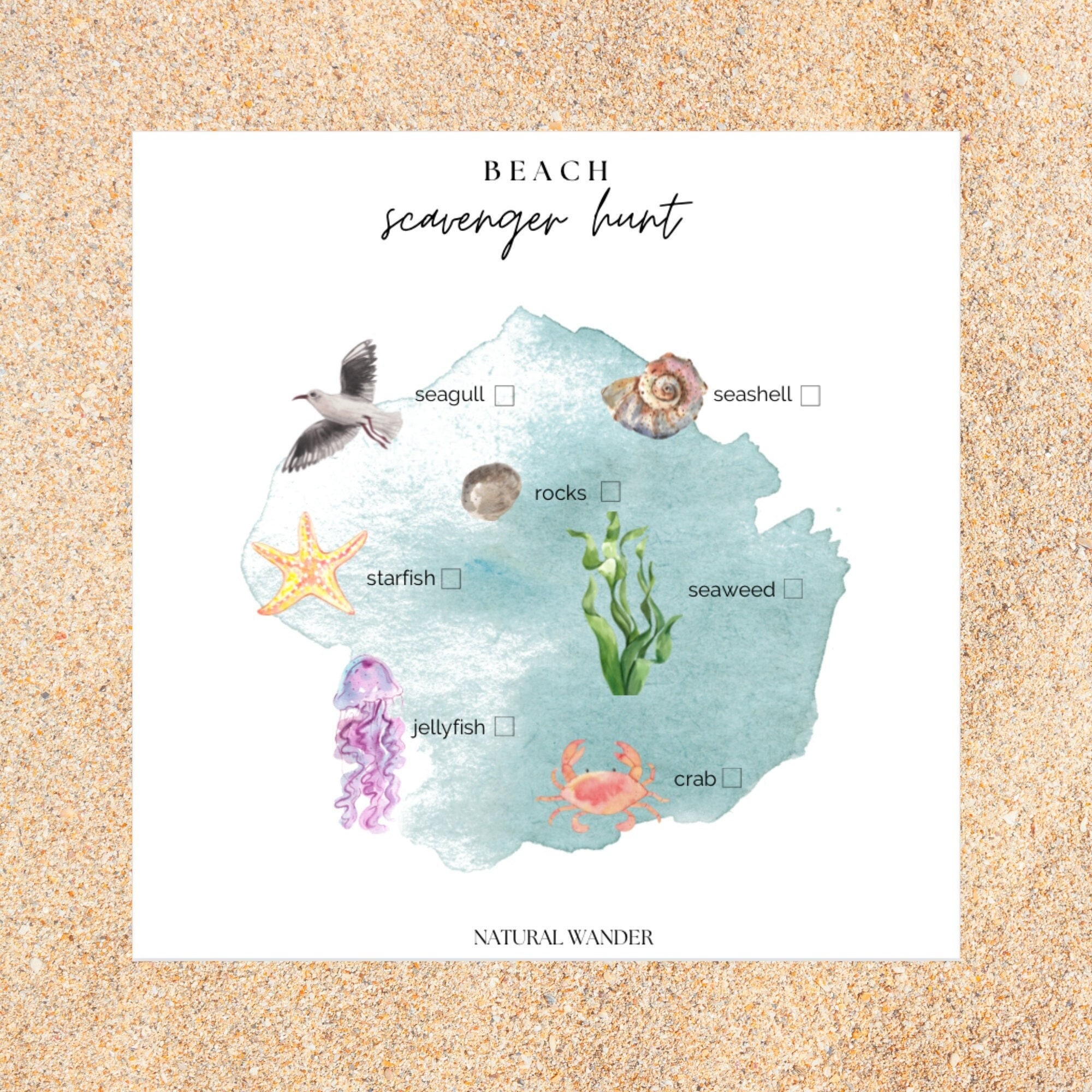 Beach Day Scavenger Hunt Printable Instant Download - Etsy