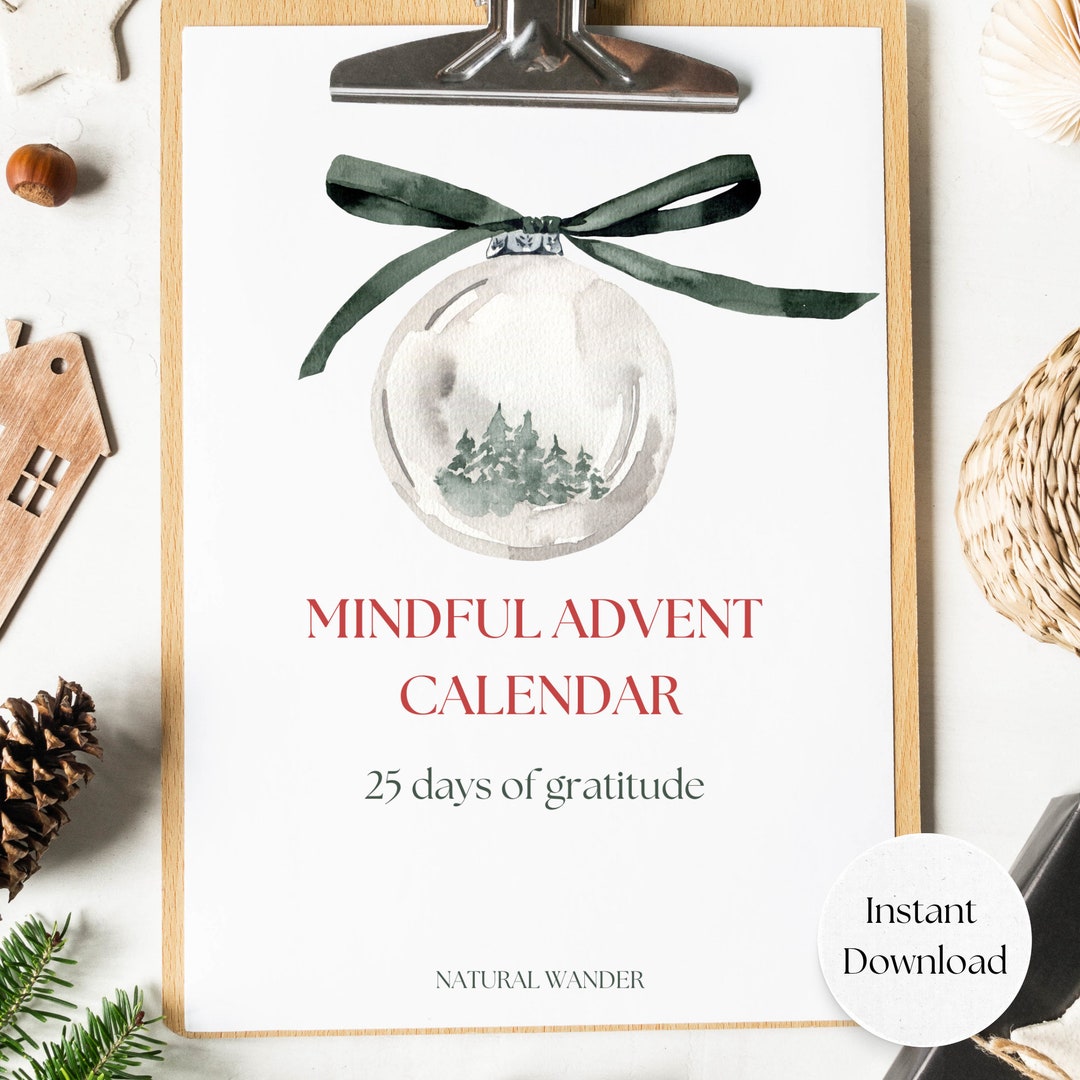 25 Days of Gratitude Mindful Advent Calendar for Kids, Instant Digital ...