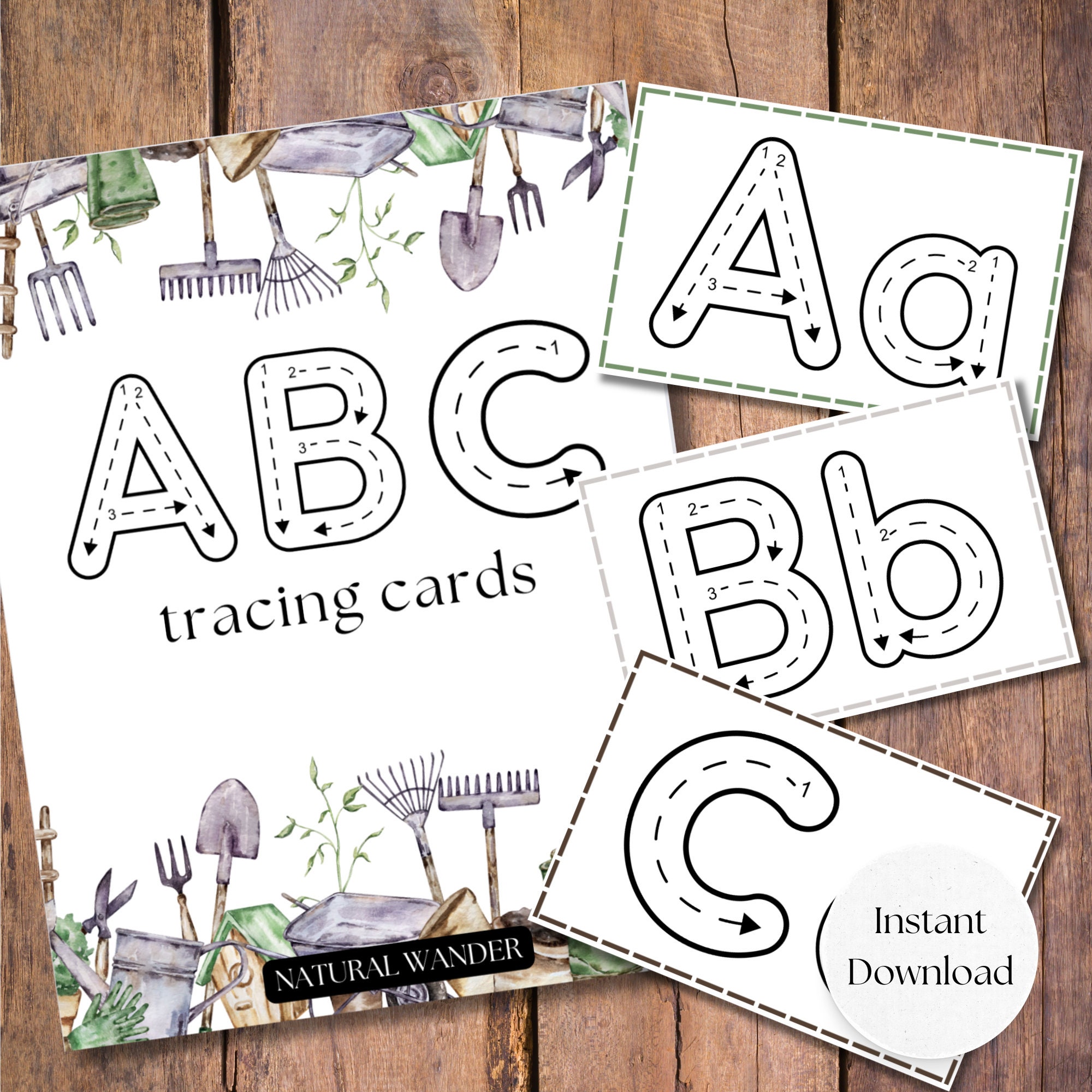 ABC Tracing Cards, Montessori Activity, Hands-on Kids Activity, Pre ...