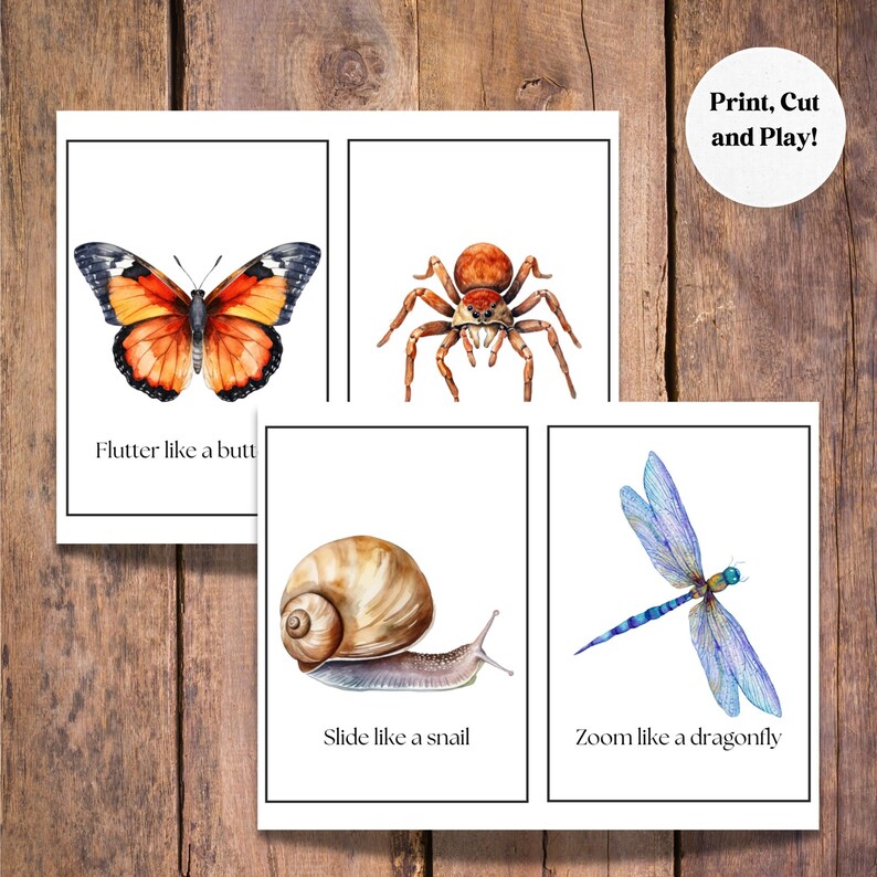 Movement Cards, 20 Printable, Instant Download, Summer Game, Nature ...