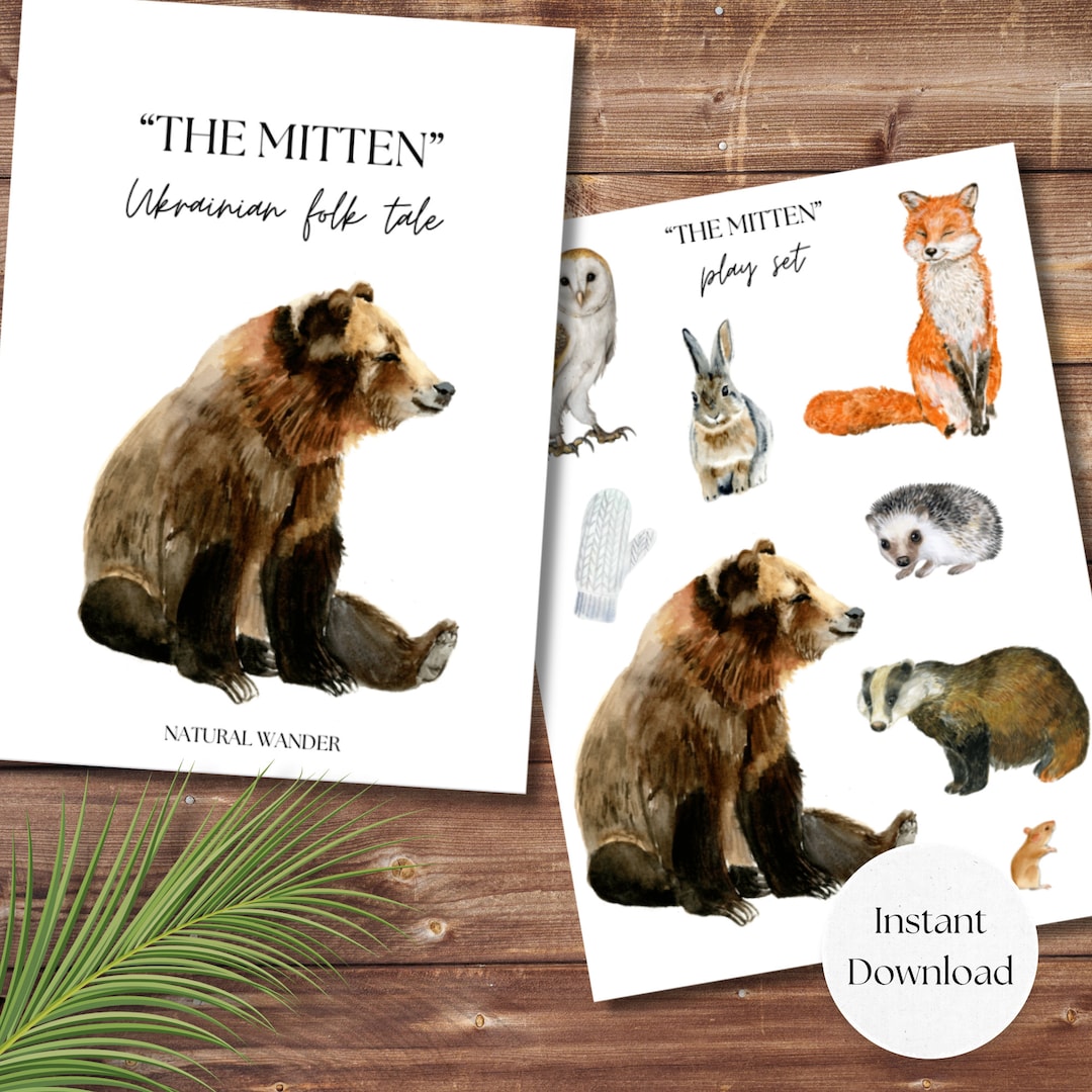 The Mitten Story Play Set, Ukrainian Folk Tale, Printable Story Game ...