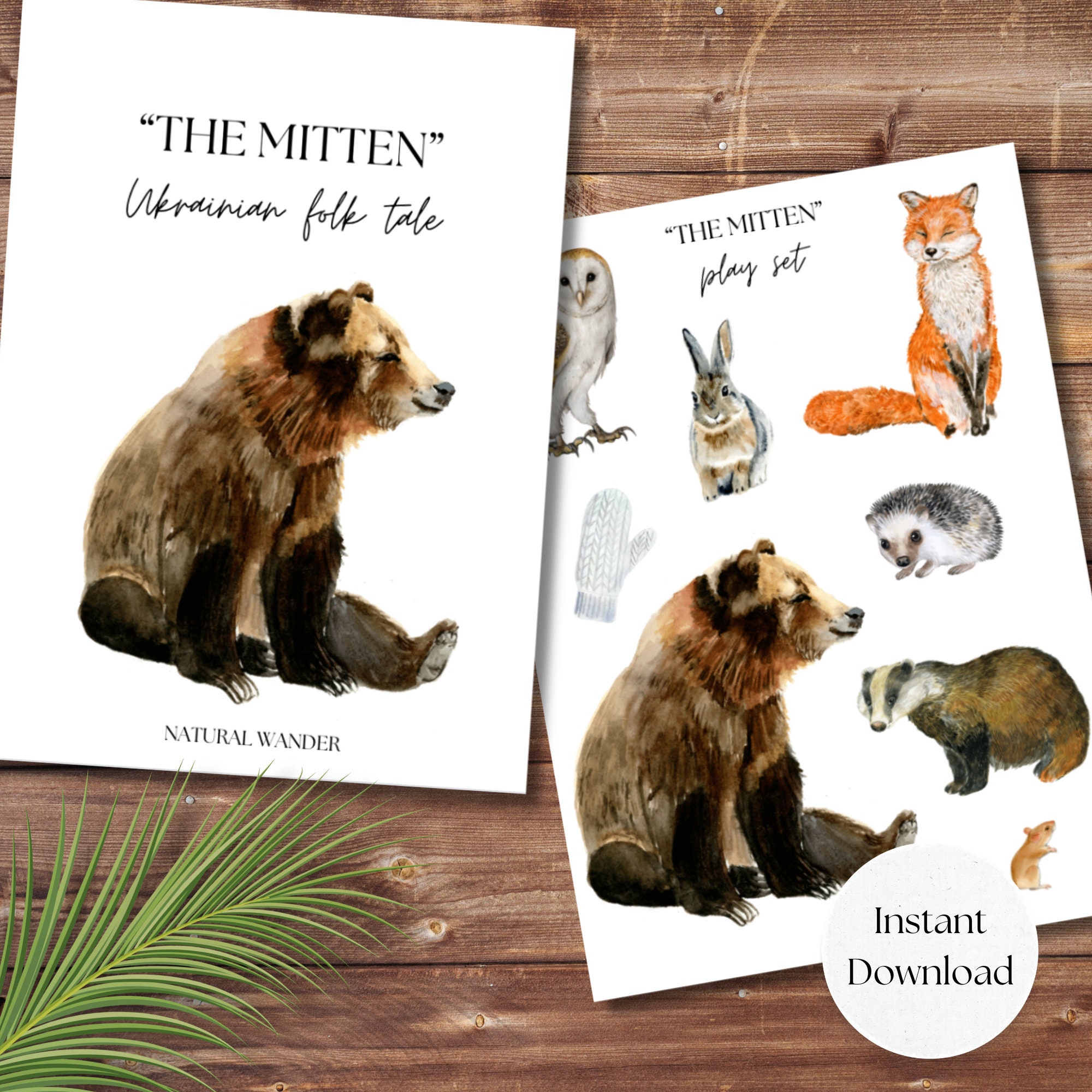 The Mitten Story Play Set, Ukrainian Folk Tale, Printable Story Game ...