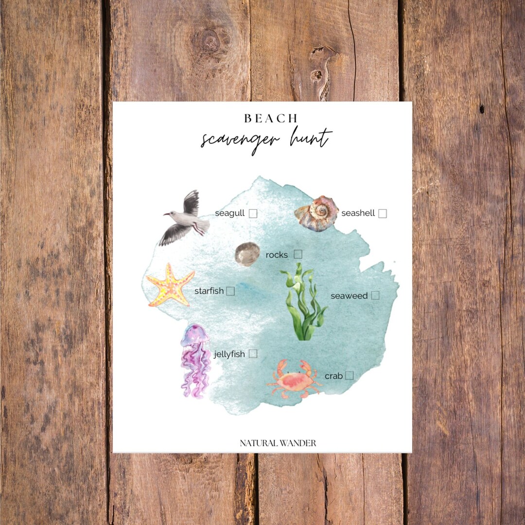 Beach Day Scavenger Hunt Printable Instant Download - Etsy