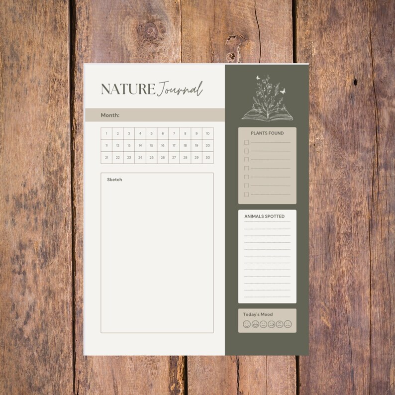 Nature Journal, Printable, Instant Download, Get Outside, Forest ...