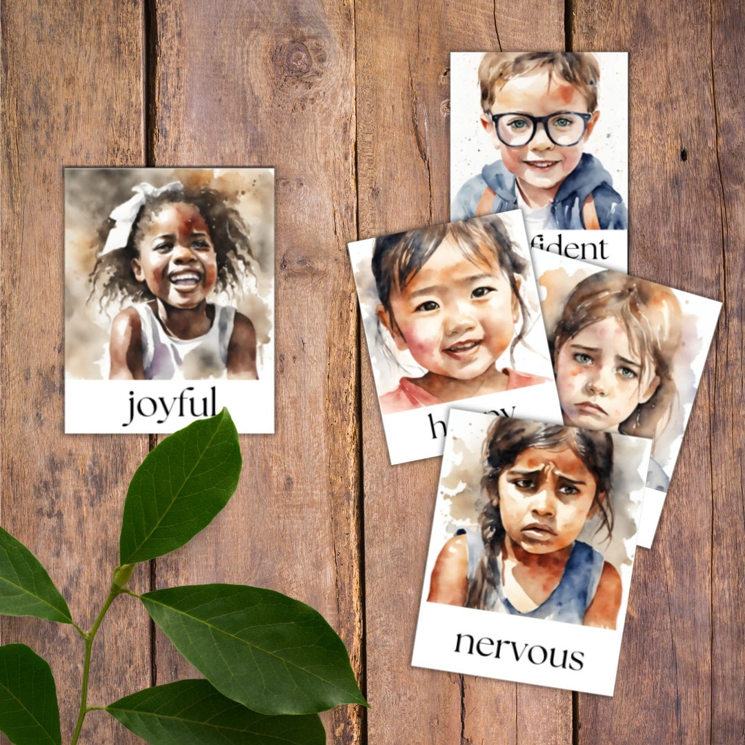 Emotions Cards - 16 Printable Instant Downloads Watercolor for Kids - Etsy