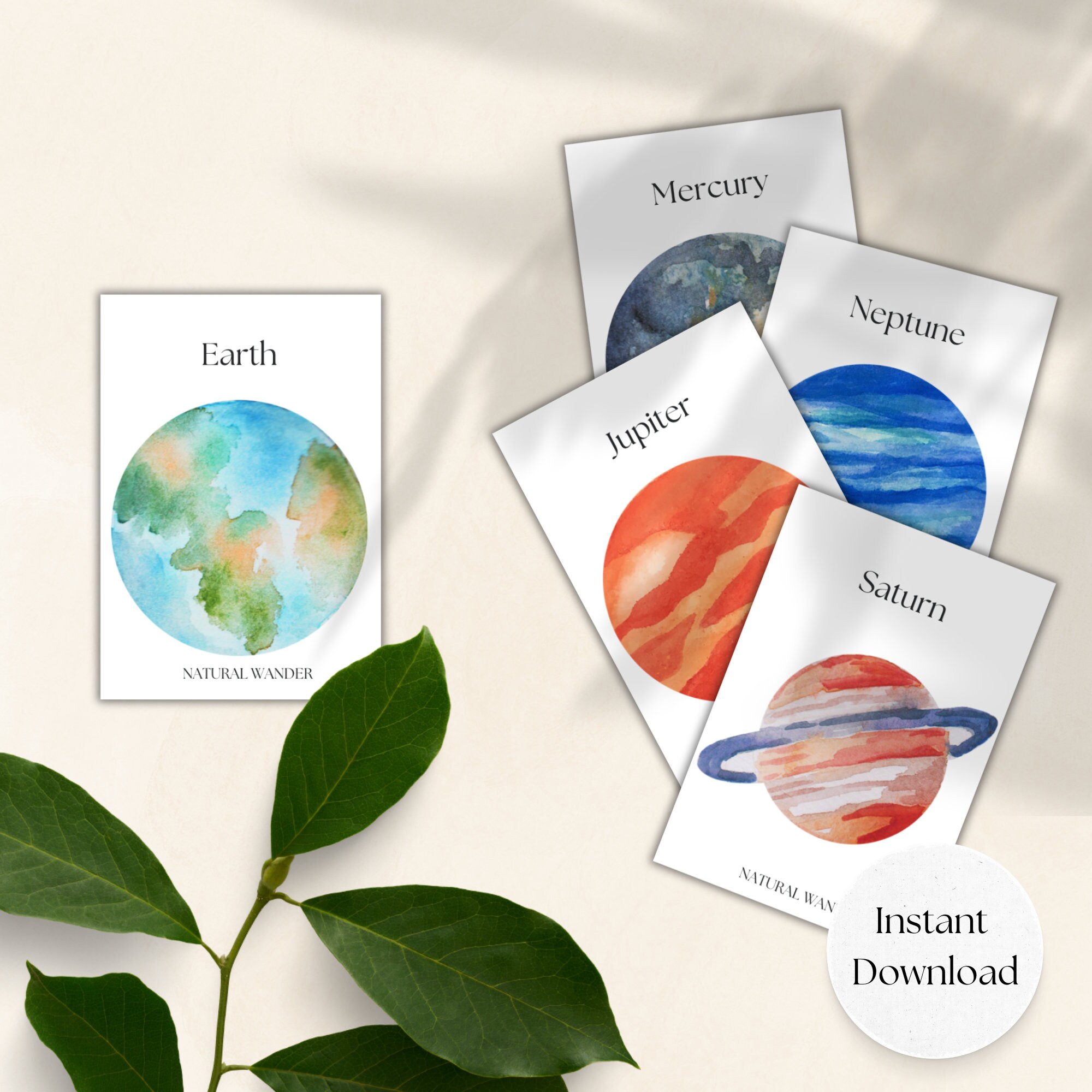 Planet Flashcards Instant Download Printable Montessori - Etsy