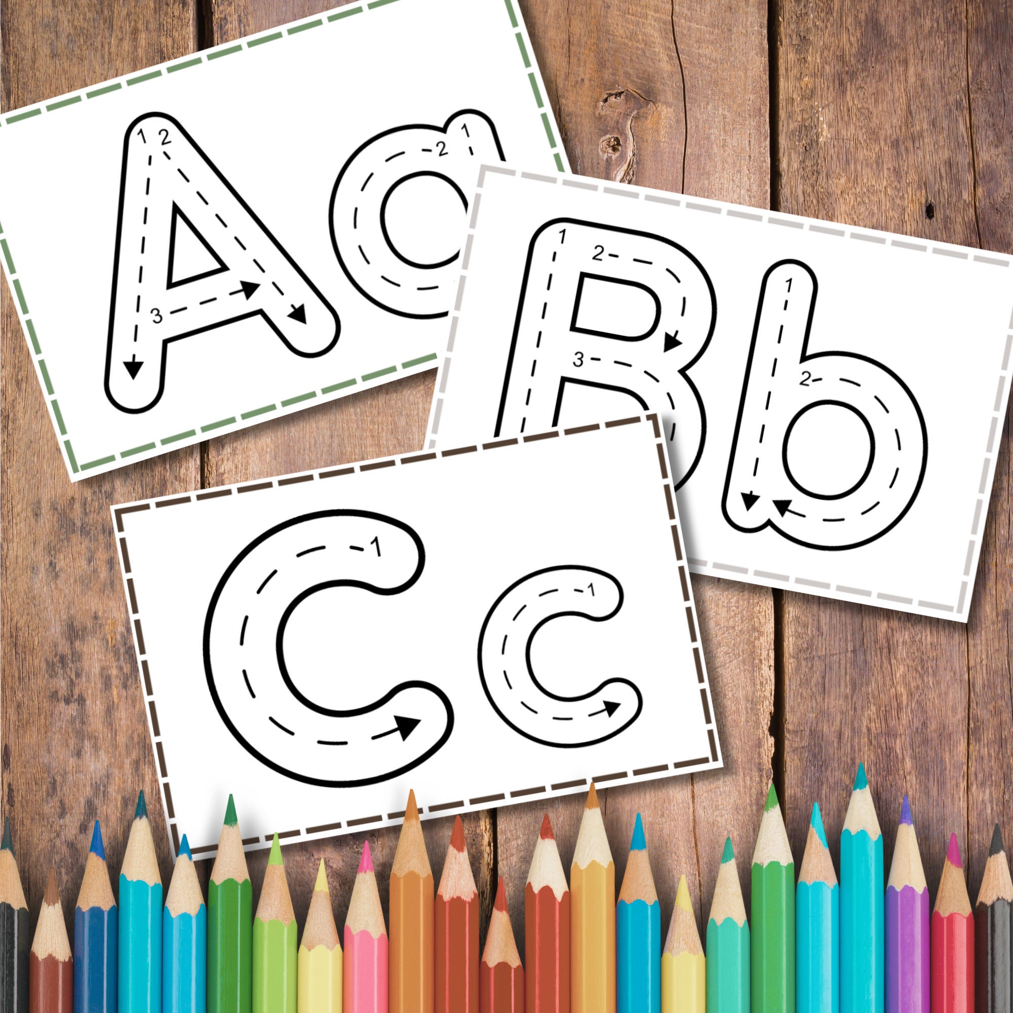 ABC Tracing Cards, Montessori Activity, Hands-on Kids Activity, Pre ...