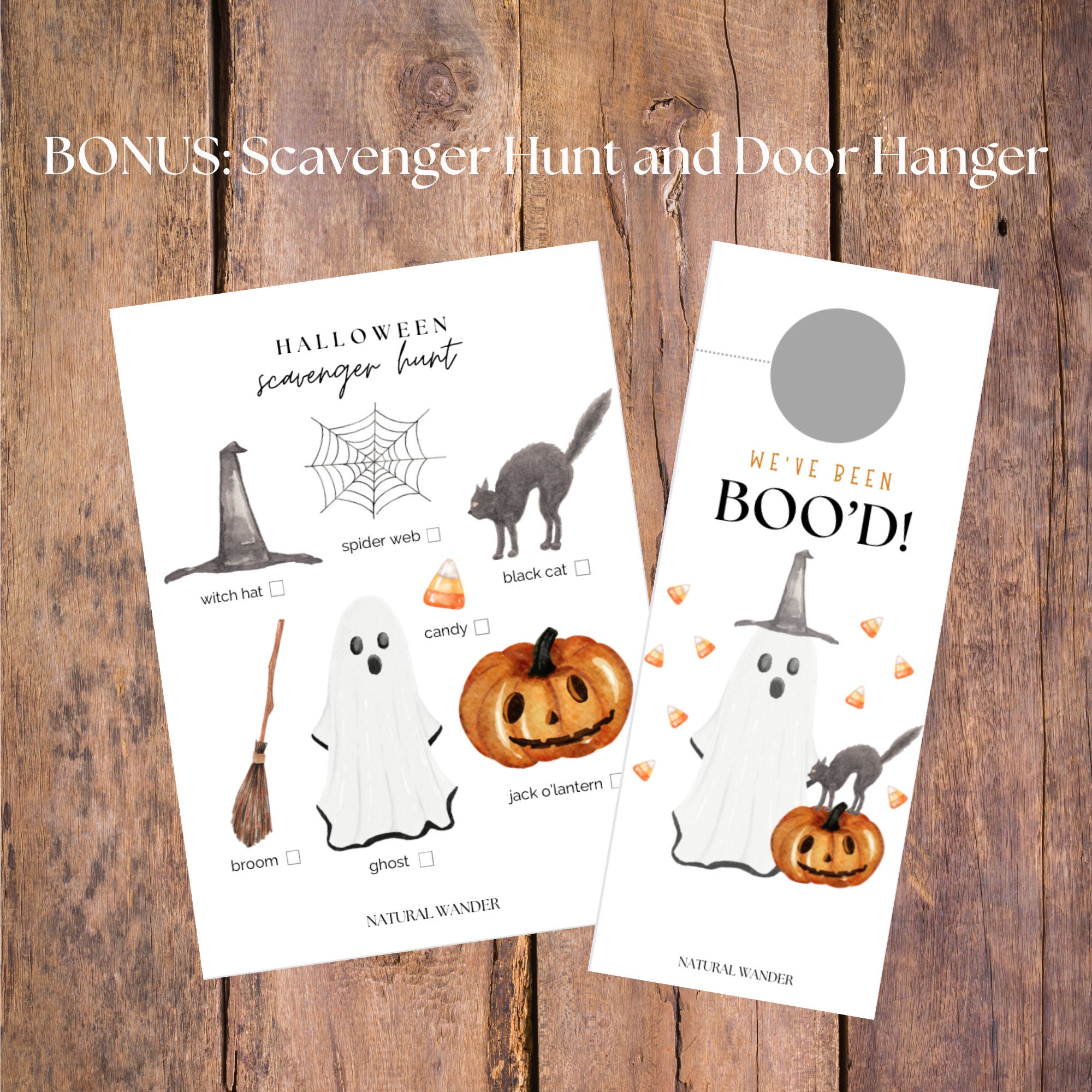 BOO'D Halloween Bundle, Printable Instant Download Watercolor for Kids ...