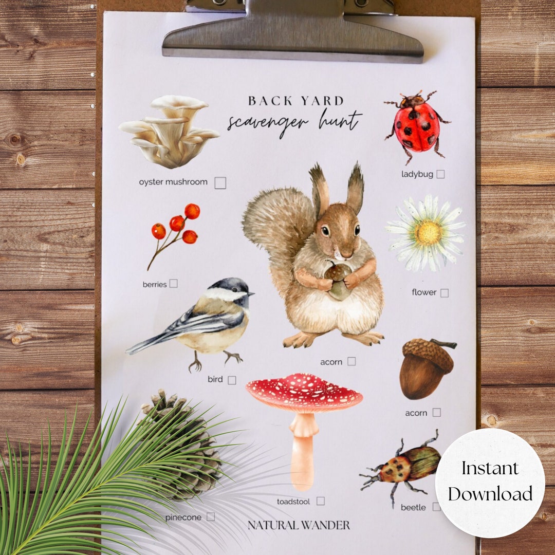 Nature Scavenger Hunt, Instant Download, Backyard Game, Outdoor Kids ...
