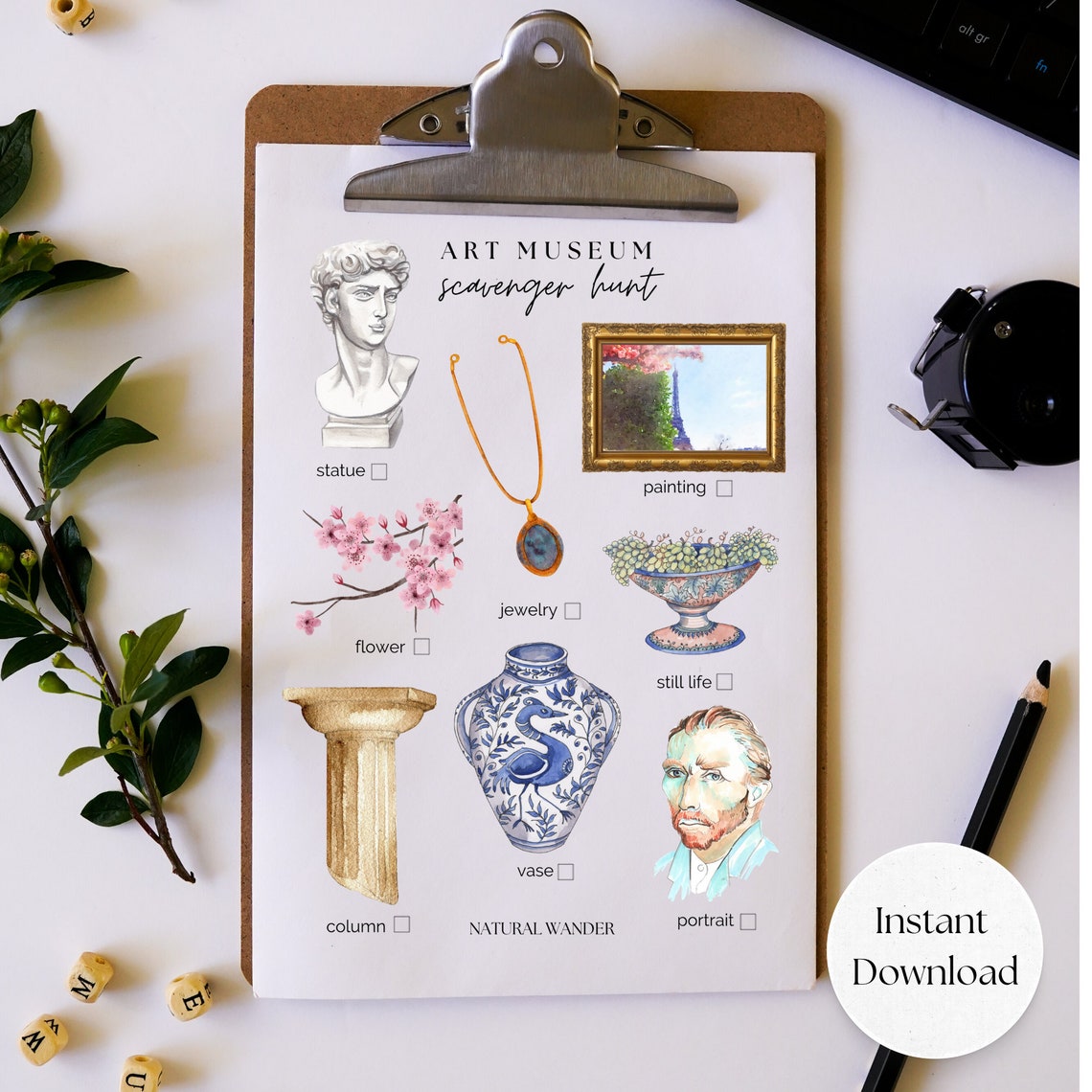 Museum Scavenger Hunt,art Museum, Learn About Art, Homeschool Artlesson ...