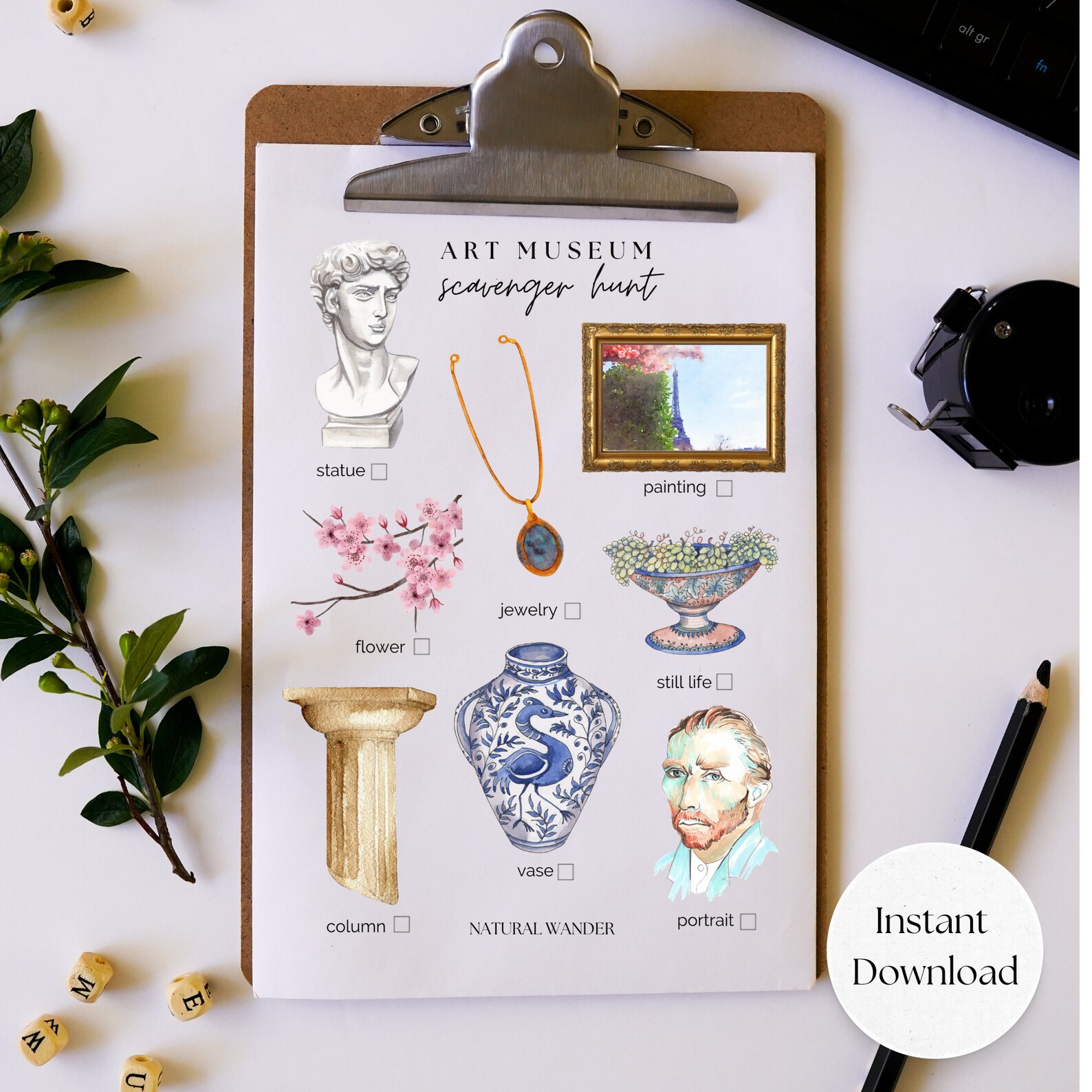 Museum Scavenger Hunt,art Museum, Learn About Art, Homeschool Artlesson ...