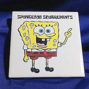 Spongebob Squarepants Laser Engraved Ceramic Tile Coaster - Etsy