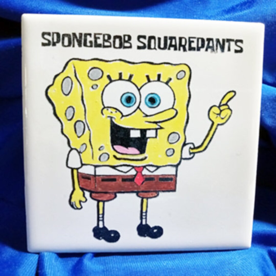 Spongebob Squarepants Laser Engraved Ceramic Tile Coaster - Etsy