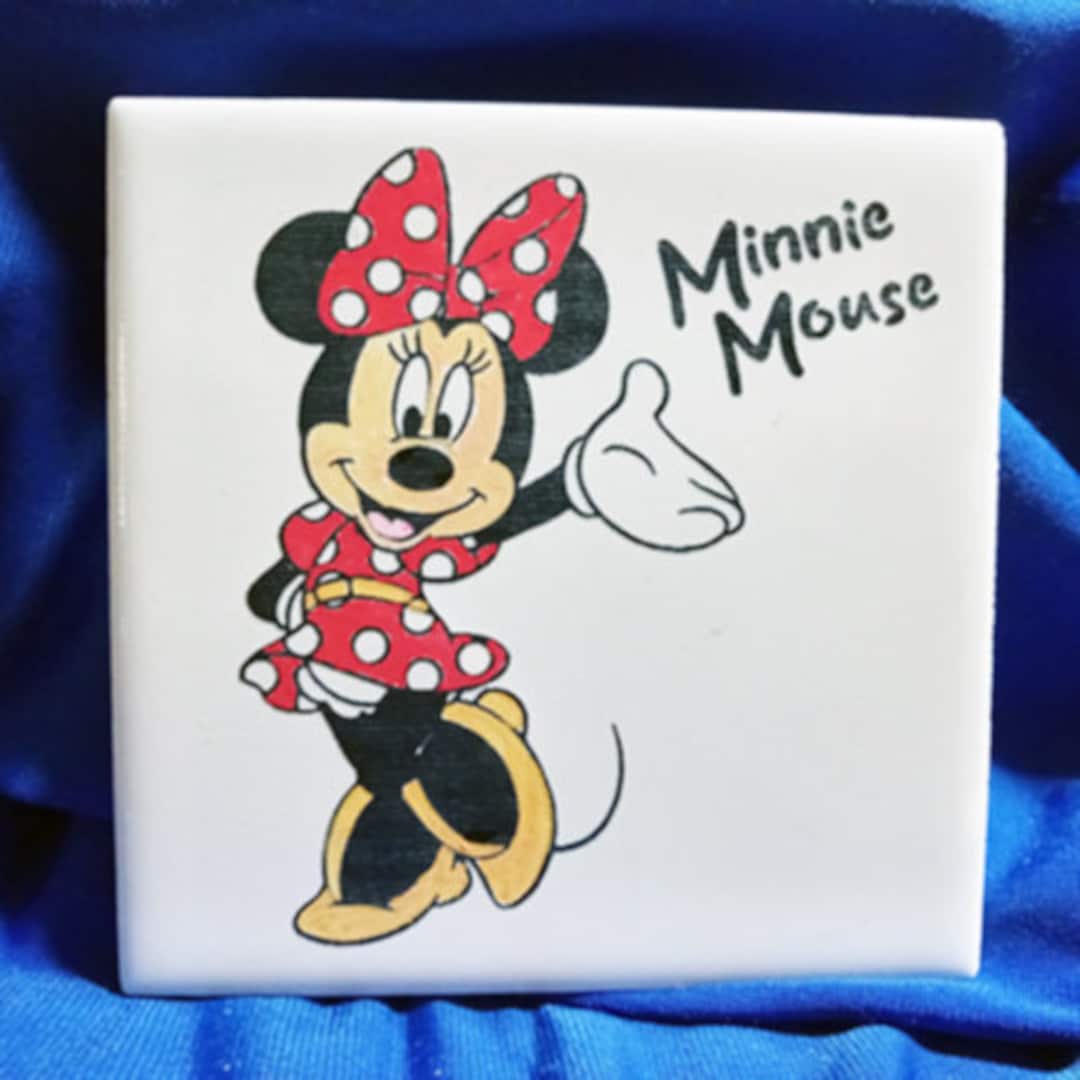 Minnie Mouse Laser Engraved Ceramic Tile Coaster - Etsy