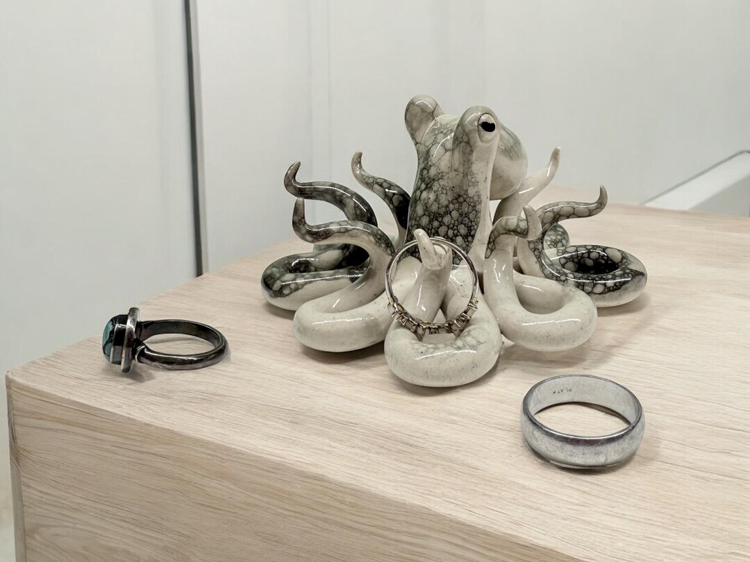 Handmade Bone Ceramic Octopus Ring Holder Perfect for Gifts and Ocean ...
