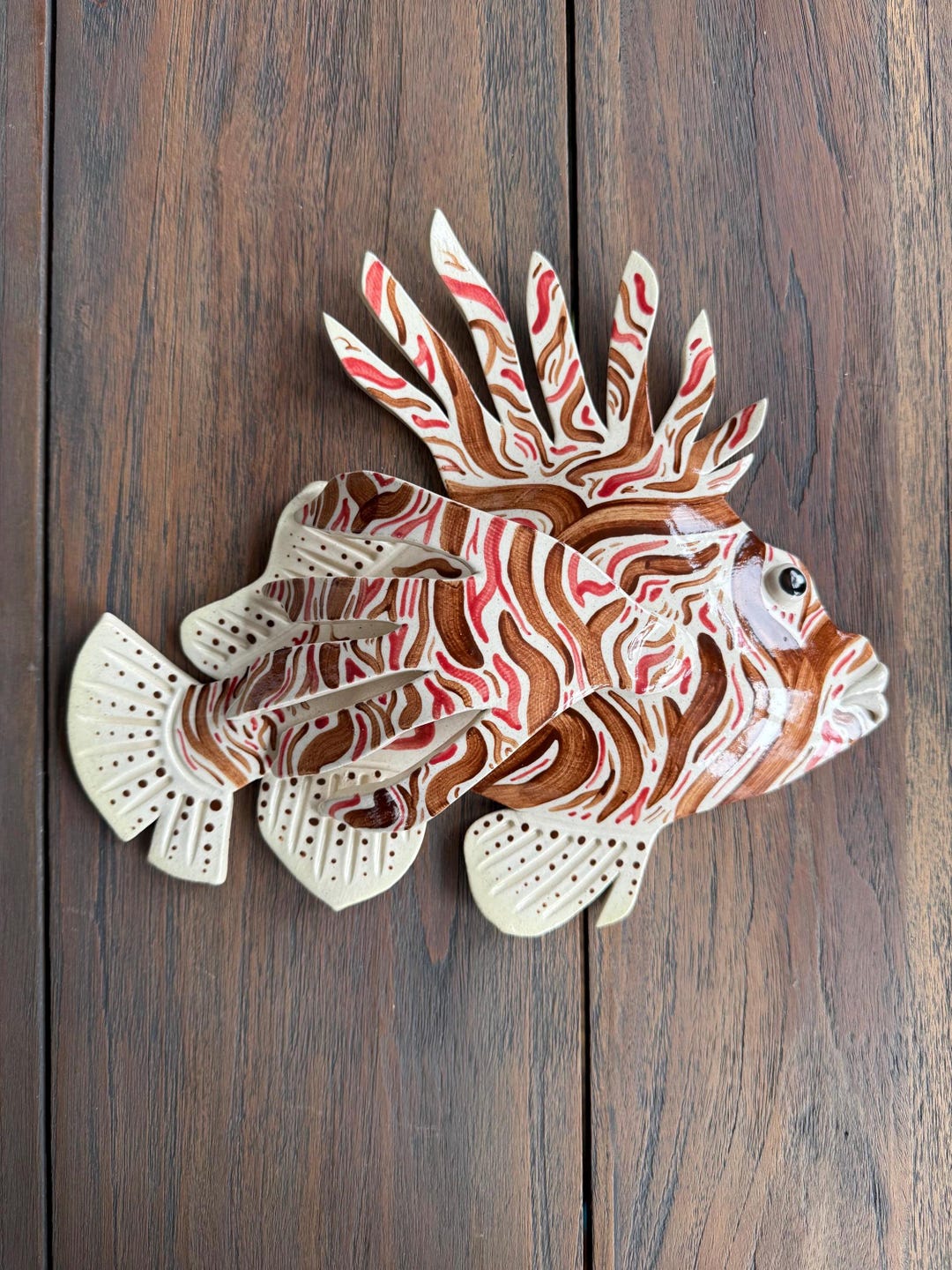 Lionfish Ceramic Wall Art Hanging Fish Wall Art Handmade Ceramic Fish ...