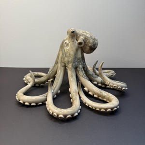 Artistic, Bone Colored Ceramic Octopus Handmade Fits With Any Ocean ...