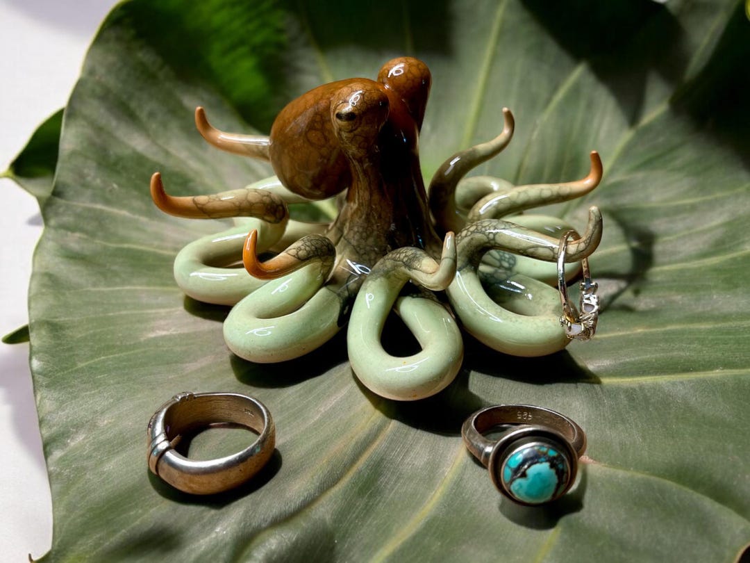 Handmade Colorful Ceramic Octopus Ring Holder is the Perfect for Gifts ...