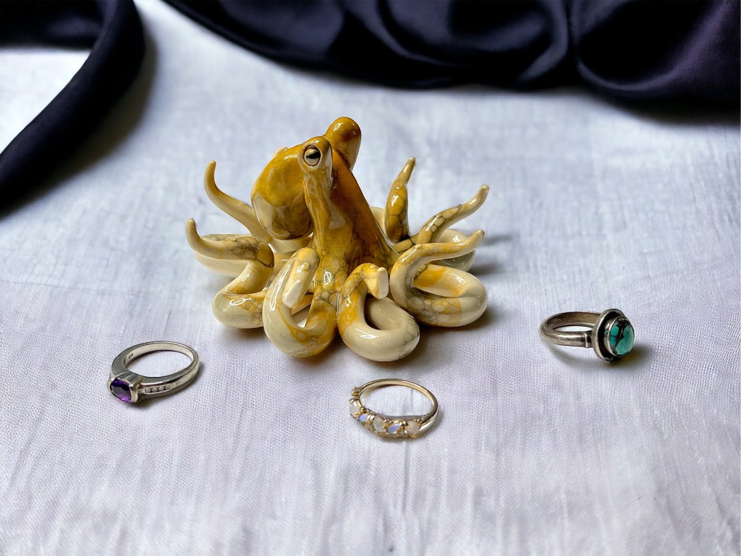 Handmade Ceramic Octopus Ring Holder Perfect for Gifts and Ocean Lovers ...