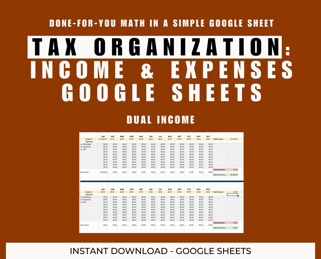 Google Sheets Income & Expense Tracker for Taxes and Budget ...