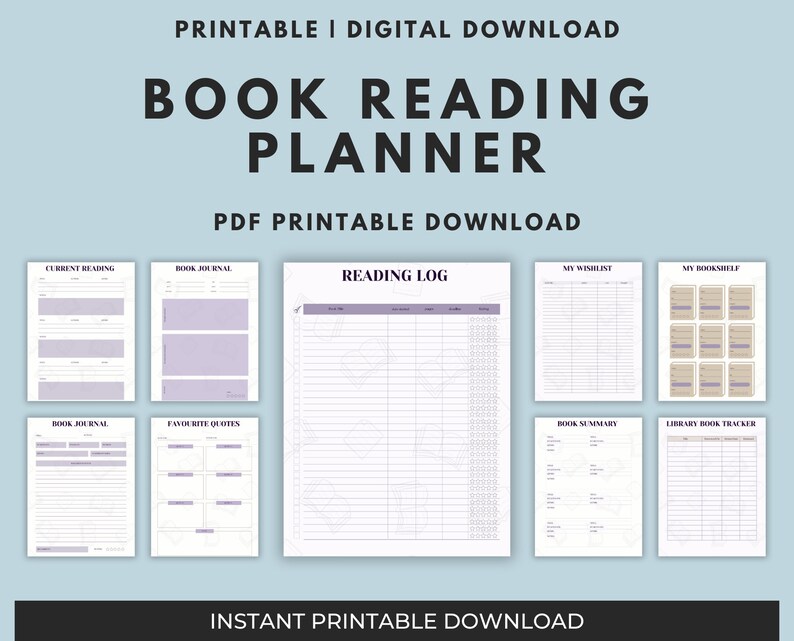 Book Reading Planner | Track, Set Goals, and Organize Your Reading ...
