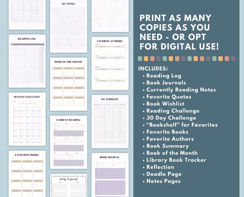 Book Reading Planner | Track, Set Goals, and Organize Your Reading ...