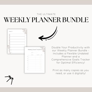 Weekly Planner Bundle: Undated Planner and Comprehensive Goals Tracker ...