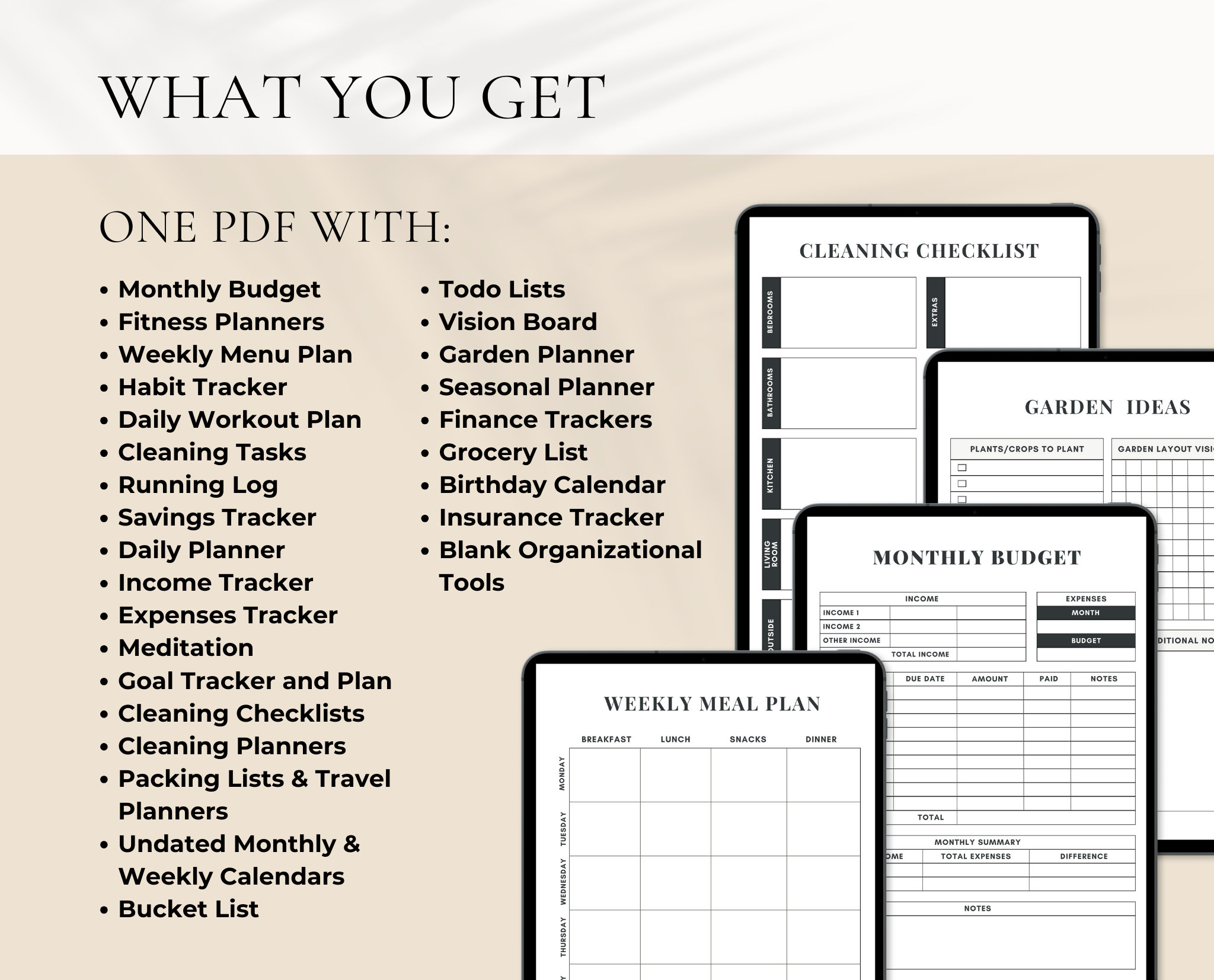 Household Planner - Printable Home Management Binder - Blank & Undated ...