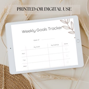 Weekly Goals Tracker: Productivity Tool - Printable PDF Digital ...