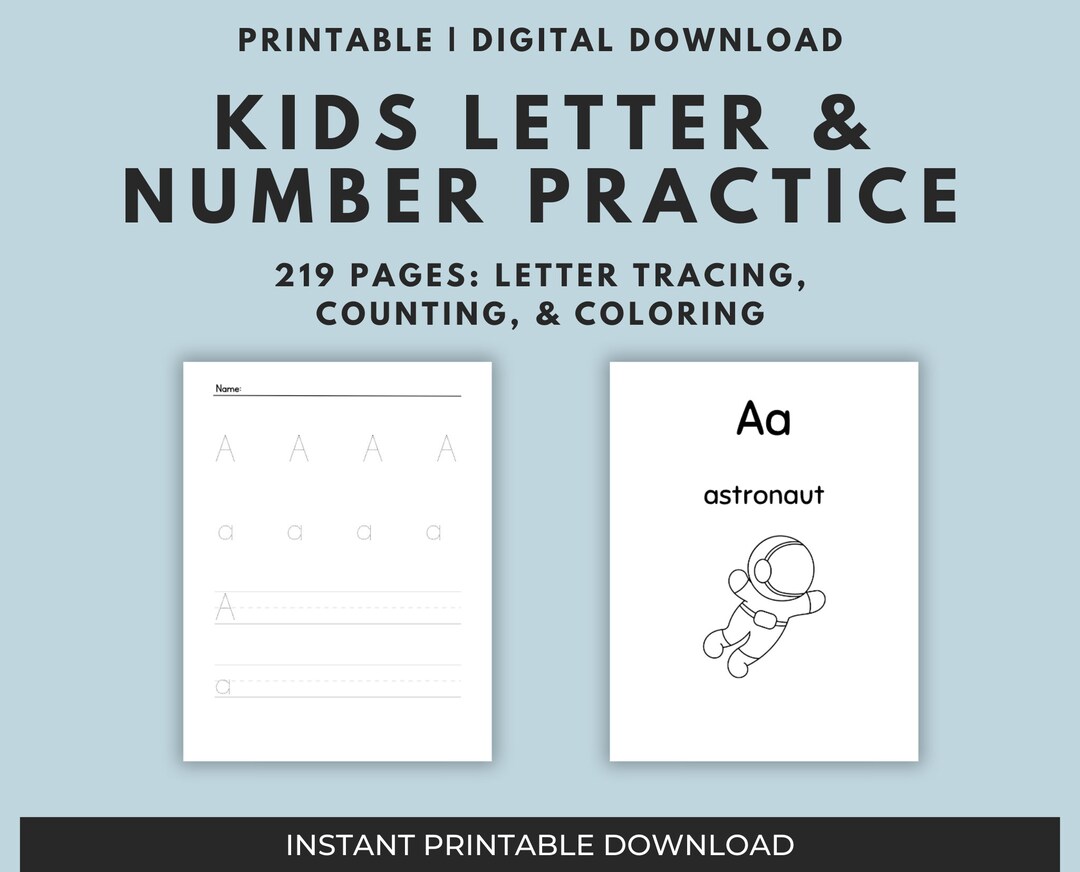Letter Tracing PDF: Numbers & Coloring Pages for Creative Learning and ...