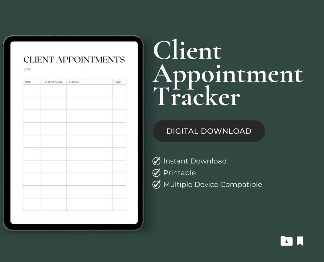 Client Appointment Tracker for Service Providers - for Hair Stylists ...