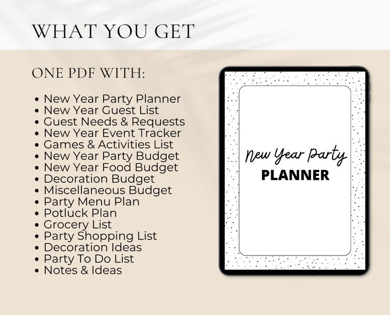 New Years Party Planner: Printable & Digital Toolkit to Host the ...