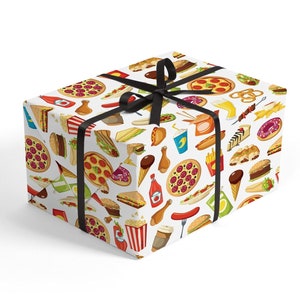 Junk Food Wrapping Paper - Pizza Wrapping Paper, Pizza Gifts, Funny ...