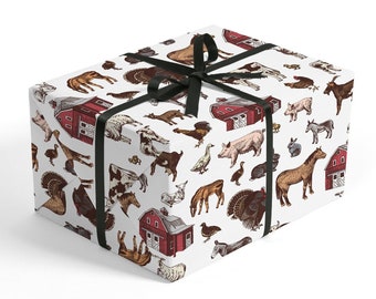 Farm Animals Gift Wrap Farm Party Farm Birthday Barnyard - Etsy