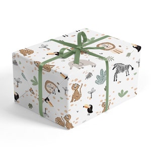 Safari Wrapping Paper - Baby Shower Wrapping Paper, Baby Wrapping Paper ...